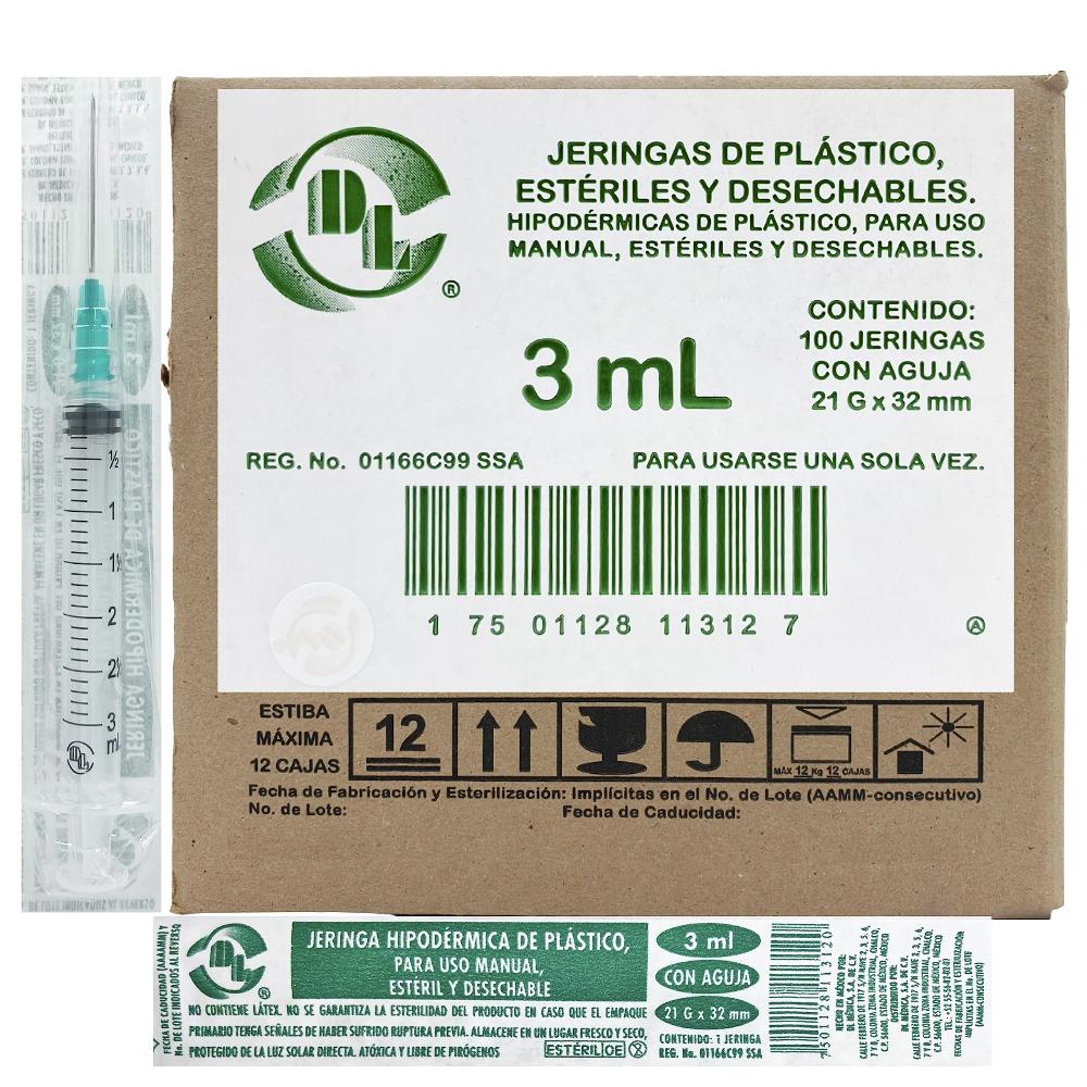 JERINGA 3ML 21X32 C/100 MCA. DL – Proveedora Médica Velasco